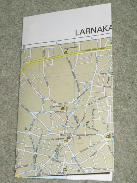 CYPRUS: CHEAP & Cheerful Town Map of Larnaca - 2002 £1.79 - PicClick UK