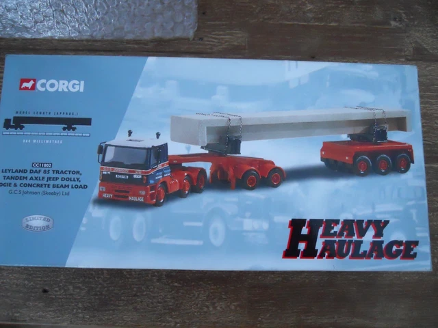 CORGI HEAVY HAULAGE CC11802 GCS Johnson - DAF 85 + dolly, bogie, beam ...