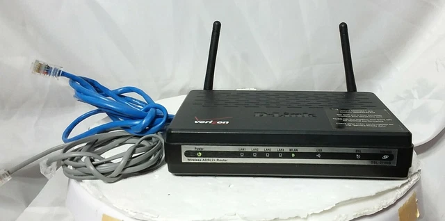 D-LINK DSL-2750B 4-PORT Ethernet Verizon Modem-WORKING Wireless N ...
