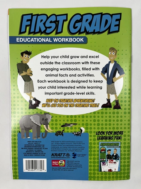 PBS KIDS WILD KRATTS 1st Grade Educational Workbook Learning Fun NEW ...