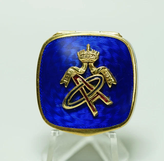 PORTAPILLOLE RUSSO 88 argento dorato smalto guilloché Olga ...