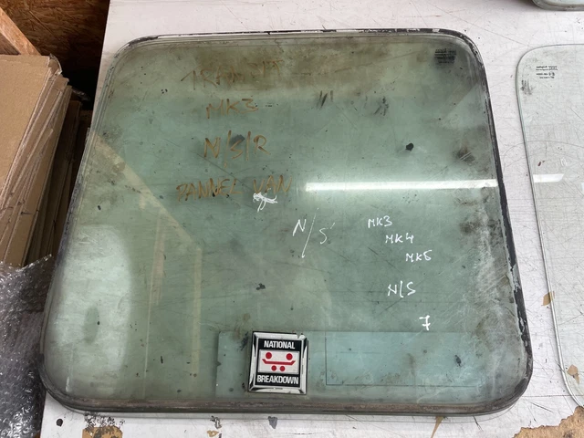 FORD TRANSIT MK3 MK4 MK5 Passenger / Left Hand Rear Door Glass 1986 ...