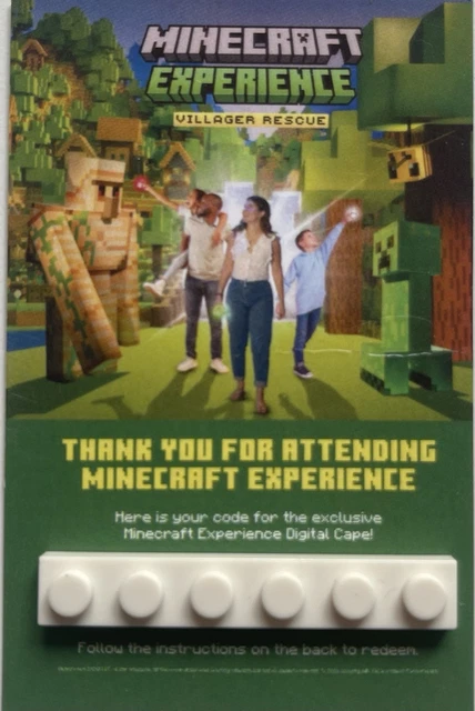 MINECRAFT EXCLUSIVE CAPE Code- Minecraft Experience In London - Instant ...
