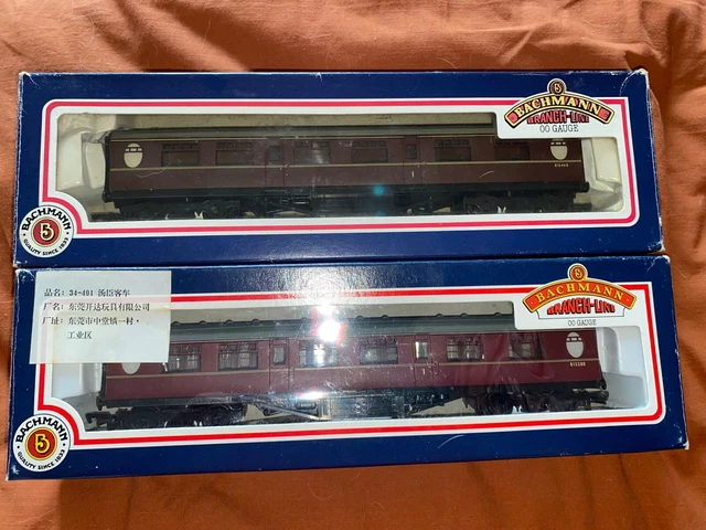 OO GAUGE BACHMANN Thompson Br Maroon Composite Coaches X2 Boxed £22.49 ...