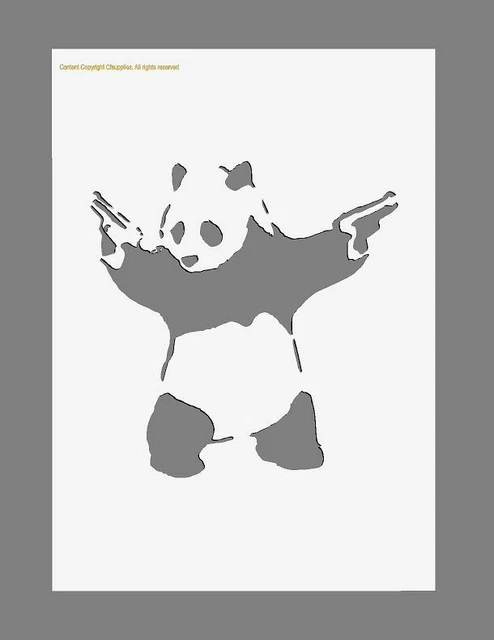 Mylar Stencil Banksy 125 190 Micron A3 A4 A5 Sizes Panda With Guns