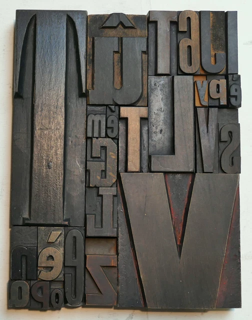 TYPOGRAPHIE LETTRE CARACTERE IMPRIMERIE BOIS letterpress composition 15 ...
