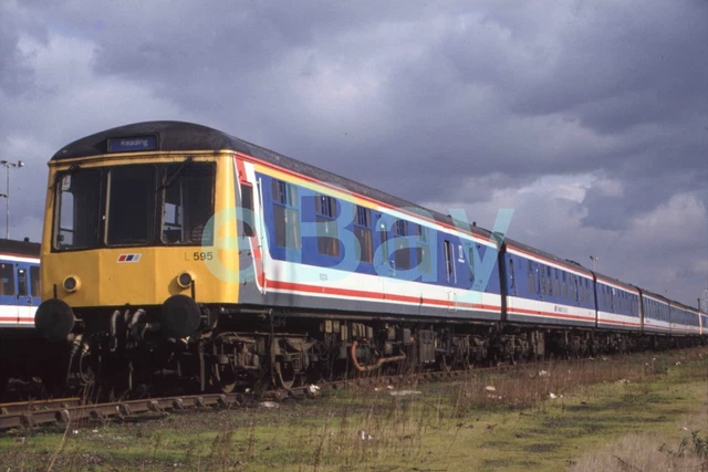 35MM RAILWAY SLIDE of Class 119 DMU L595 @ Old Oak Common Copyright to ...