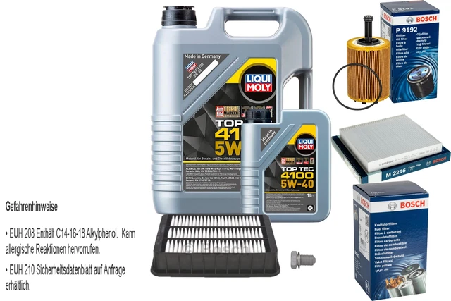 BOSCH INSPECTION SET 6 L Liqui Moly Top Tec 4100 5W-40 pour de ...