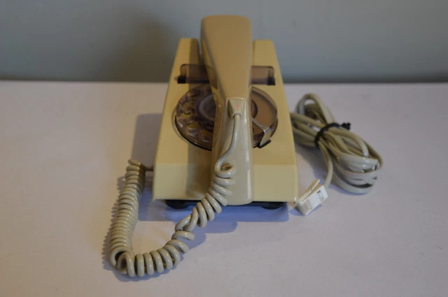 VINTAGE RETRO GPO/BT Rotary Dial Cream Faded Trim phone 1/722F Pls Read ...