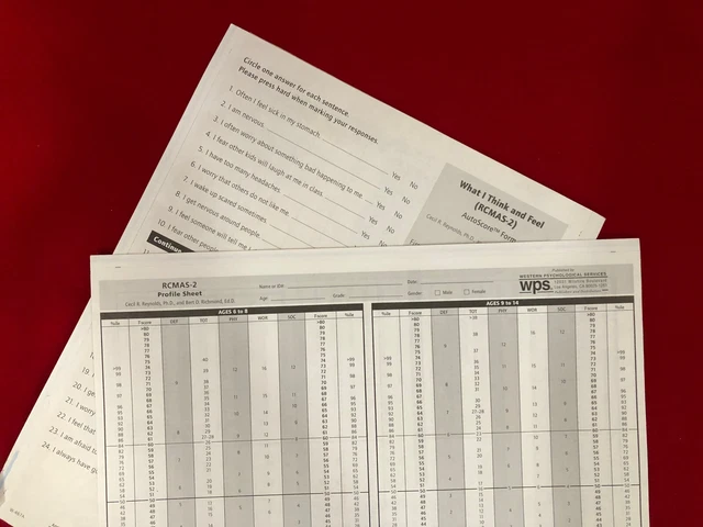 RCMAS-2 REVISED CHILDREN'S Manifest Anxiety Scale Rating Scale/Profile ...