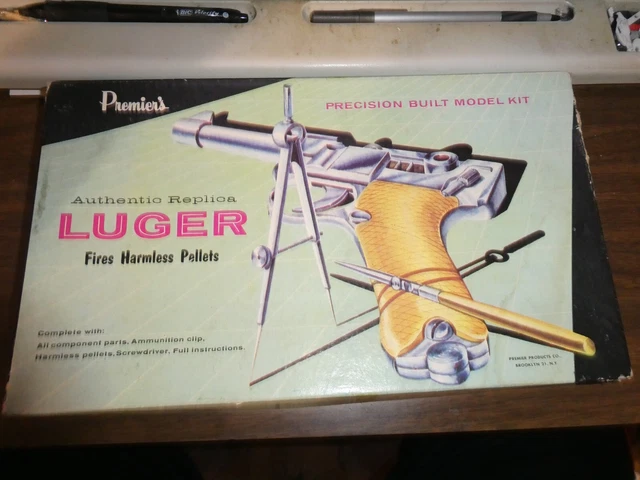 1960S VINTAGE PREMIER'S Luger Plastic Toy Gun With Magazine in box £84. ...