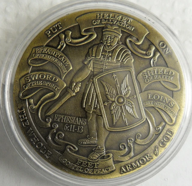 US ARMY UNITED States Army Armor of God High Relief Christian Challenge ...