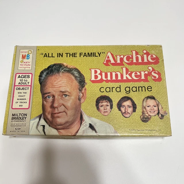 VTG ALL IN THE FAMILY Archie Bunker’s Card Game - Milton Bradley - 1972 ...