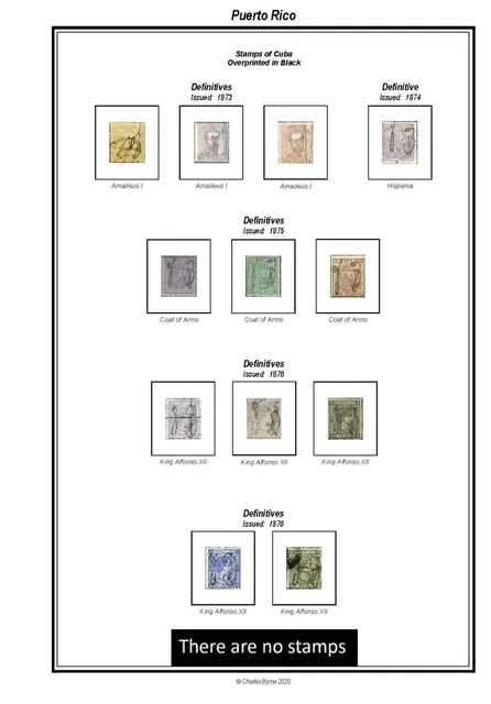 PRINT A PUERTO Rico (1873-1900) Stamp Album fully illustrated ...