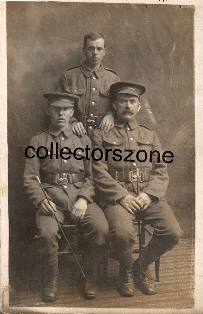 WW1 BRITISH SOLDIERS Studio Photo Real Photo postcard £13.00 - PicClick UK