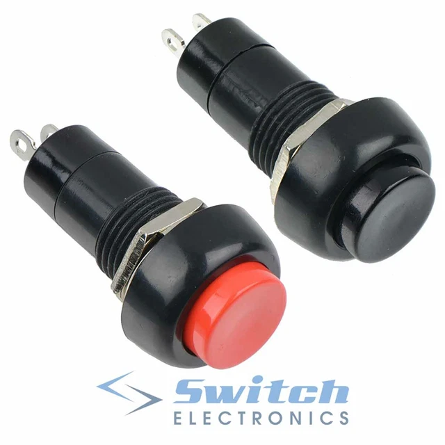 RED OR BLACK Momentary Round Push Button Switch SPST Car Dash 12V $4.66 ...