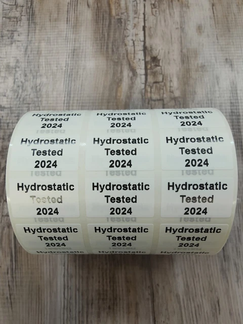 FIRE EXTINGUISHER HYDROSTATIC Tested 2024 Black Labels/Stickers Vinyl X ...