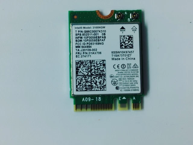 INTEL DUAL BAND Wireless 3168NGW WiFi Bluetooth Card $9.99 - PicClick CA