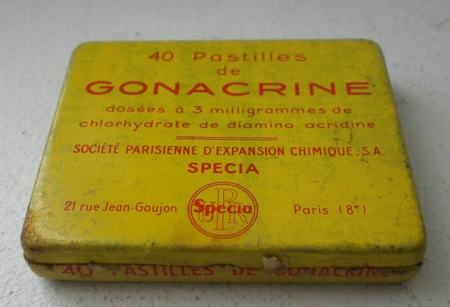 ANCIENNE BOÎTE PUBLICITAIRE médicament Pastilles GONACRINE , pharmacie ...
