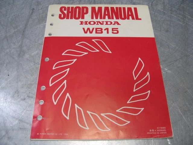 HONDA FACTORY SERVICE Manual Water Pump Wb15 Wb 15 OEM Repair 61YB060 £ ...
