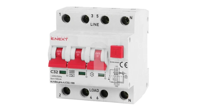 RESIDUAL CURRENT CIRCUIT breaker with overcurrent element RCBO 4P C 32A ...