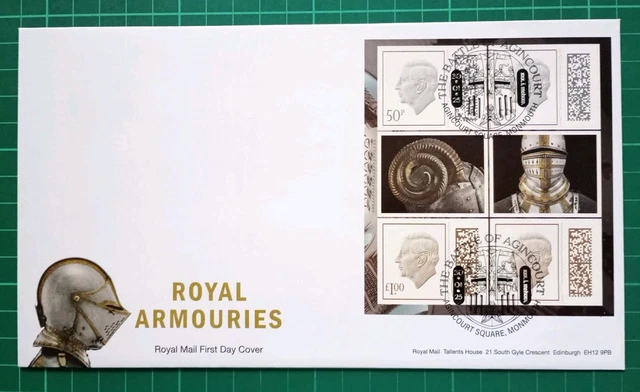 2025 ROYAL ARMOURIES Prestige Stamp Booklet PSB (c) Pane FDC Agincourt ...