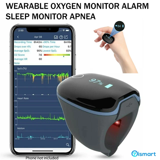 O2RING WELLUE O2 Ring Medical-Grade Oxygen Heart Rate Monitor Sleep ...