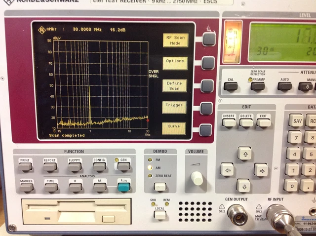 ROHDE & SCHWARZ ESCS 30 EMI EMV Test Receiver 9kHz-2,75GHz, Optionen ...