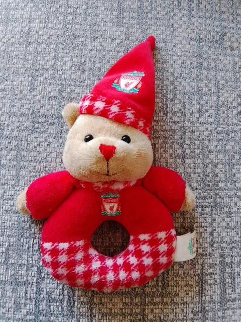 LIVERPOOL FOOTBALL CLUB Official Teddy Bear Rattle Baby Grabber Plush Soft Toy £16.32 - PicClick UK