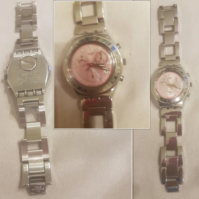 OROLOGIO SWATCH IRONY ROSA CRONO QUADRANTE RARISSIMO TUTTO FUNZIONANTE ...