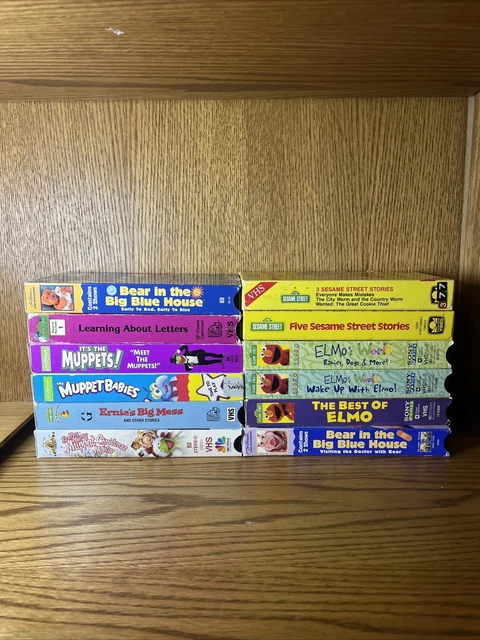 JIM HENSON VHS Lot Of 12 Sesame Street; Bear In The Big Blue House ...