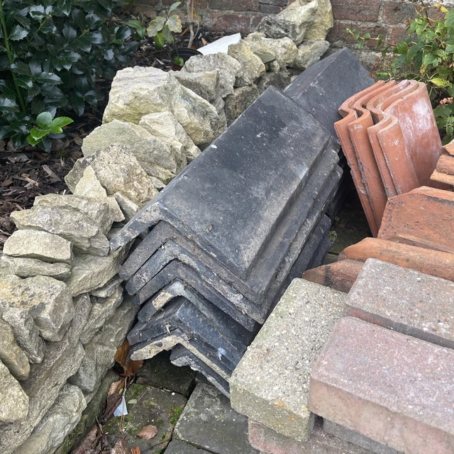 RECLAIMED STAFFORDSHIRE BLUE Victorian Copings Ridge Approx 45cm Long £ ...