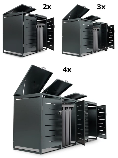 2/3/4ER MÜLLTONNENVERKLEIDUNG MÜLLTONNENBOX für 120 240 Liter ...