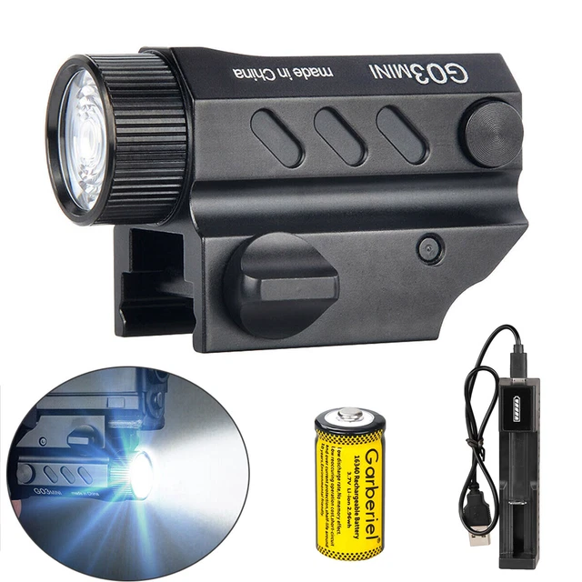 90000LM TACTICAL GUN Flashlight Pistol Light Rail Mounted For Glock 17 ...