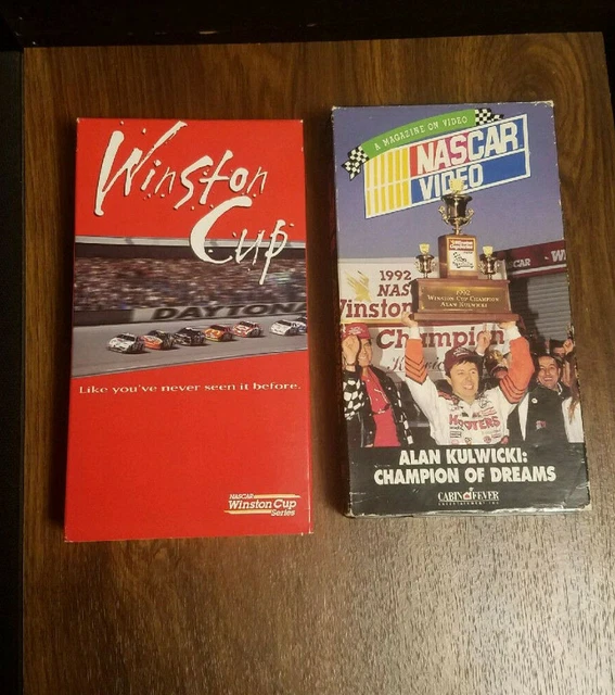 NASCAR WINSTON CUP VHS Movie LOT x2 Alan Kulwicki + 50th Ann Winston ...