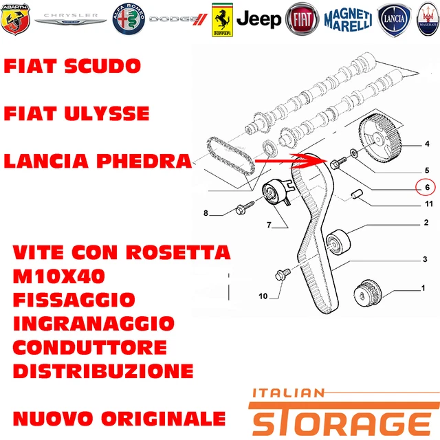 FIAT SHIELD ULYSSE Lance Phedra Screw M10X40 Gear Distribution ...