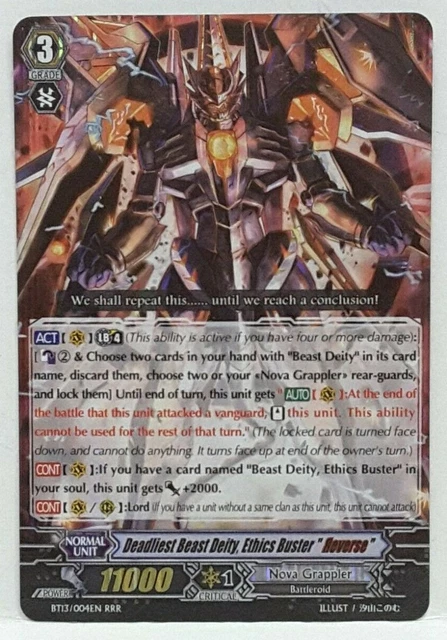 CARDFIGHT VANGUARD DEADLIEST Beast Deity, Ethics Buster « Reverse » BT13/004EN RRR EUR 11,18 ...