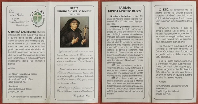 SANTINO HOLY CARD pieghevole: B. Beata Brigida Morello di Gesù EUR 2,90 ...