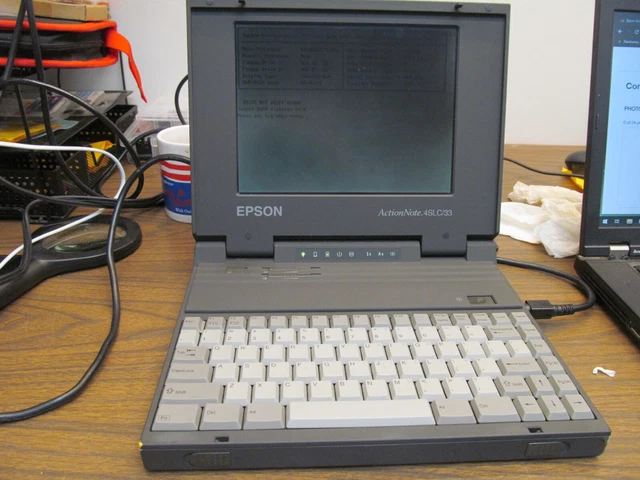 VINTAGE EPSON ACTIONNOTE 4SLC/33 33 MHZ 486SLC CPU 640KB working $99.00 ...