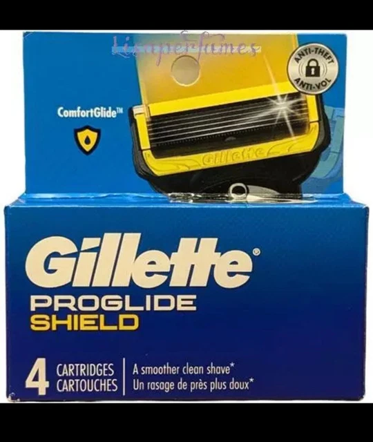 GILLETTE PROGLIDE SHIELD Mens Razor Blade Refills 4 Cartridges NIB $12. ...