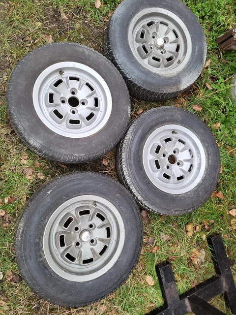 TRIUMPH TR7 AND TR8 original alloy wheels and tyres x4 good condition £ ...
