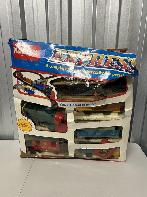 VINTAGE 1988 PLAYSKOOL Express Train Set Boxed Rare. Train Works. Fully ...