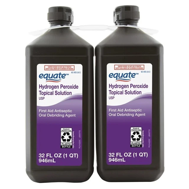 EQUATE 3% HYDROGEN Peroxide Liquid Antiseptic First Aid, 4 PACK, (4 x ...