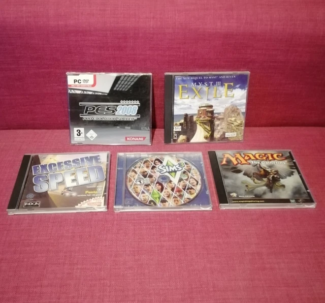 LOTTO 5 GIOCHI Pc Cd/Dvd-Rom Vintage Anni 90 Misti-Myst Iii Exile-Pes ...
