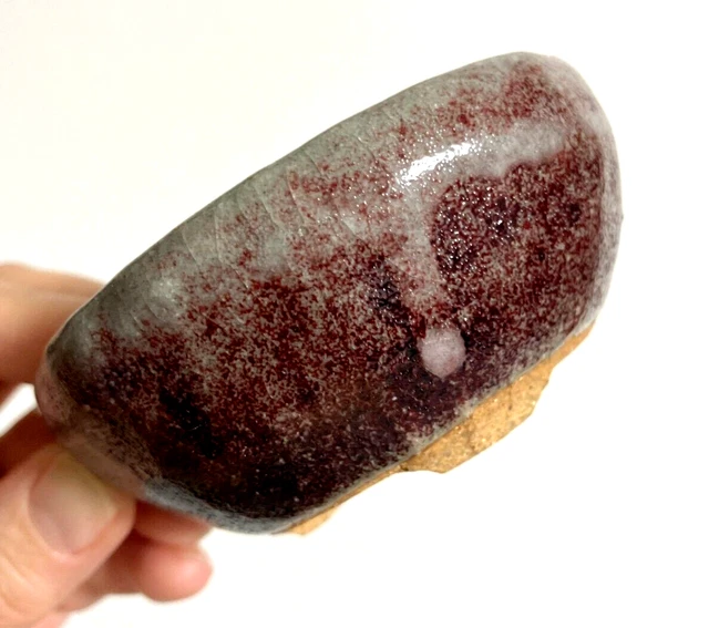 PETIT POT À bonsaï japonais rond émaillé rouge et gris φ3,5" \9 EUR 42 ...