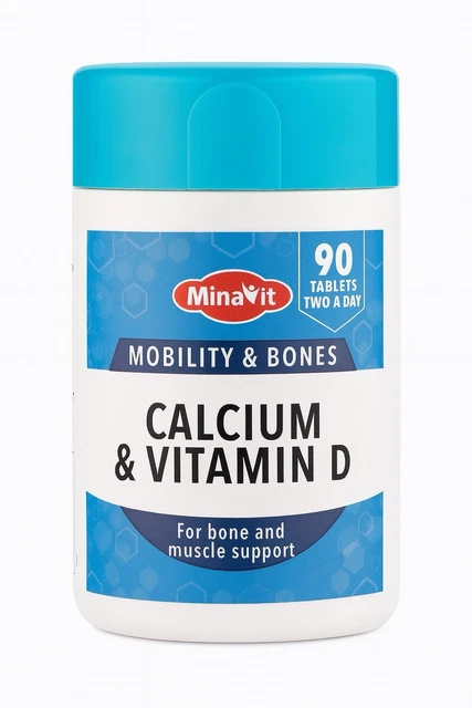 MINAVIT MOBILITY & Bones Calcium & Vitamin D Bone & Muscle Support - 90 ...