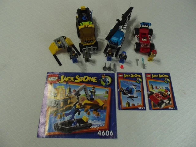 LEGO JACK STONE Bundle 4601 Fire Cruiser 4604 Copter 4606 Aqua Res-Q ...