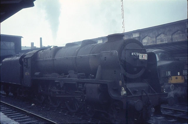 ORIGINAL STEAM SLIDE . BR/LMS JUBILEE Steam Loco 45736 'PHEONIX ...