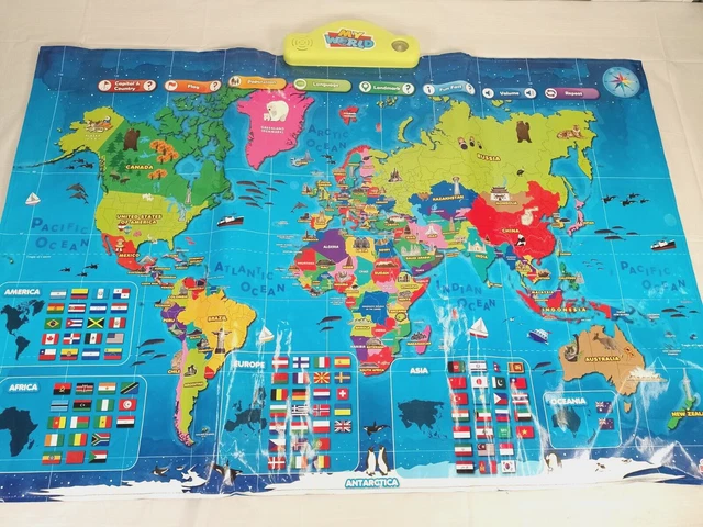 BEST LEARNING I-POSTER My World Interactive Map - Educational Talking ...
