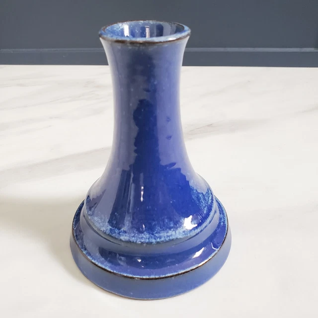VASE OU BOUGEOIR Bleu Signé (Signature A Identifier) Collection ...